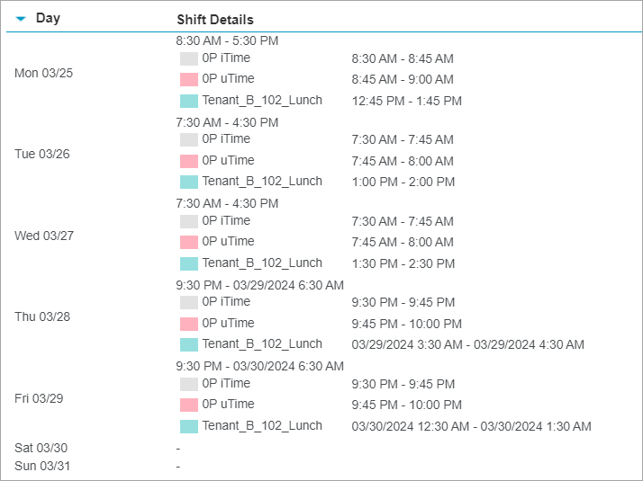Submit a single shift bid request for a Full Schedule Period auction