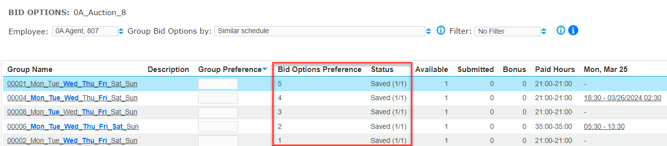 Submit multiple, grouped shift bids for a Full Schedule Period auction ...