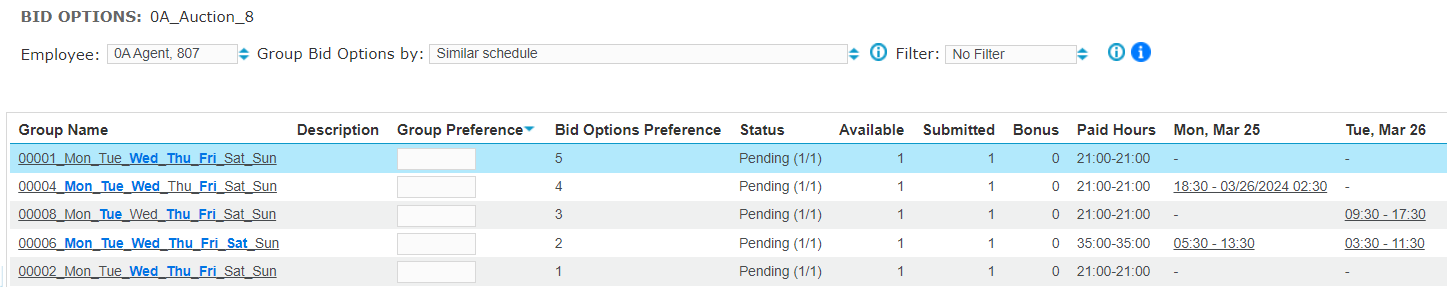 Submit multiple, grouped shift bids for a Full Schedule Period auction ...